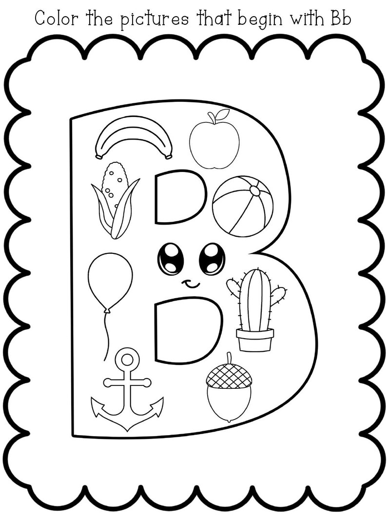 Beginning Sounds Alphabet Coloring Packet | Find and Color - Etsy