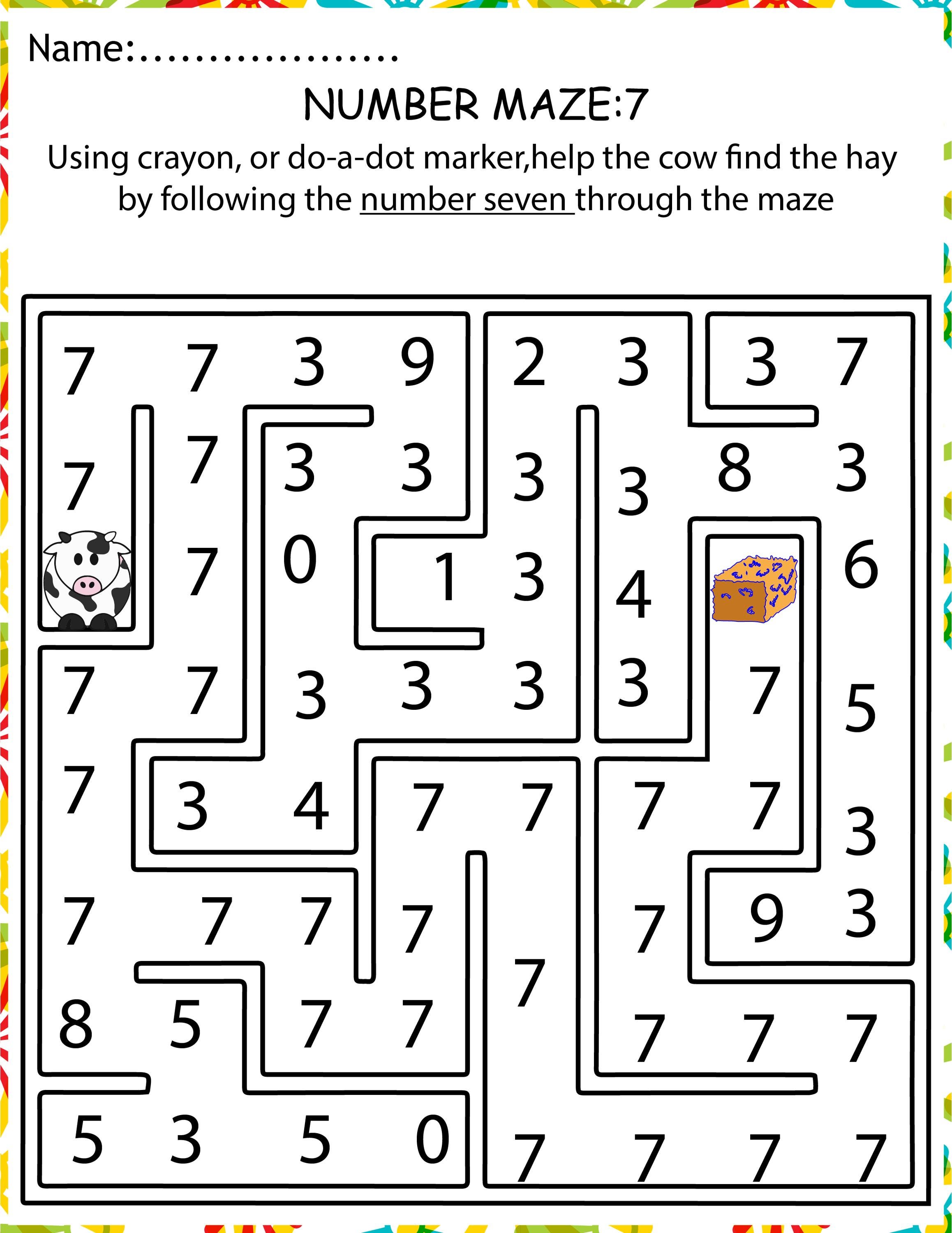 Number Maze Printables - Etsy