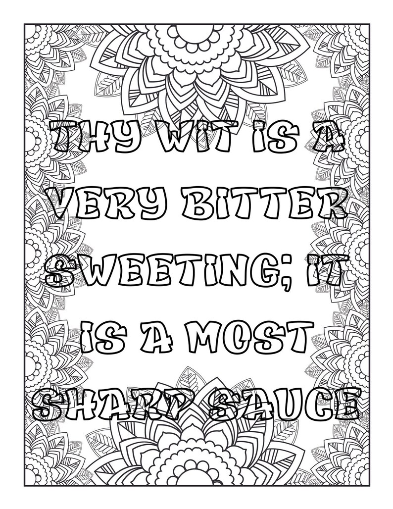 Romeo and Juliet Coloring Quotes - Etsy
