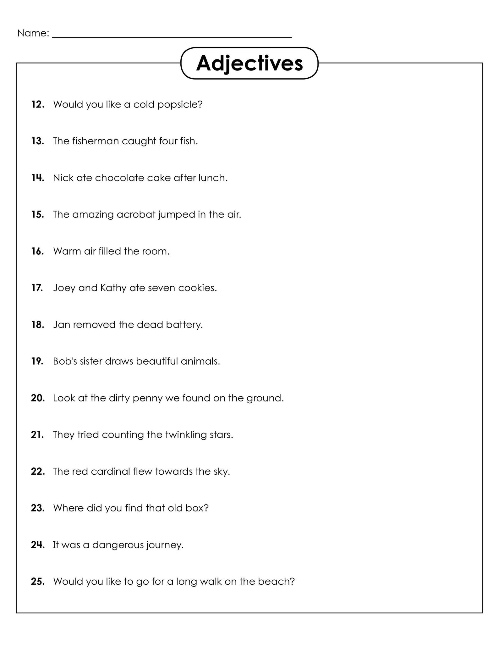 Adjectives Worksheets for Kids | Grammar & Writing Activities ...