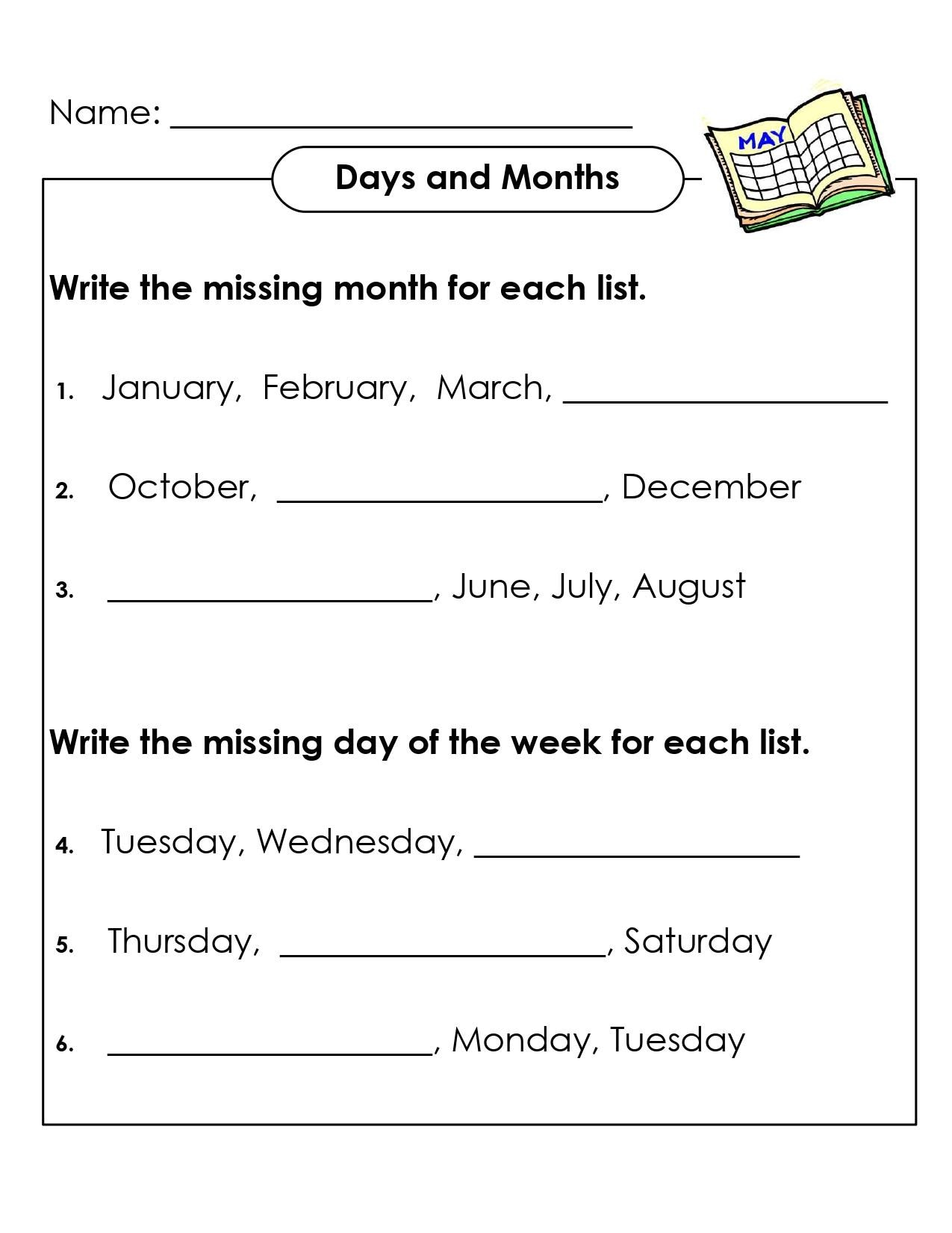 Calendar Skills and Worksheets for Students - Etsy