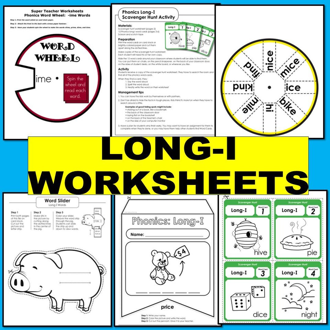Long I Worksheets | Science of Reading | Phonics Activity Printables - Etsy
