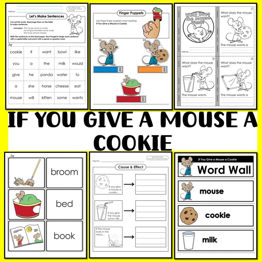 If You Give A Mouse A Cookie | Activities Pack - Etsy