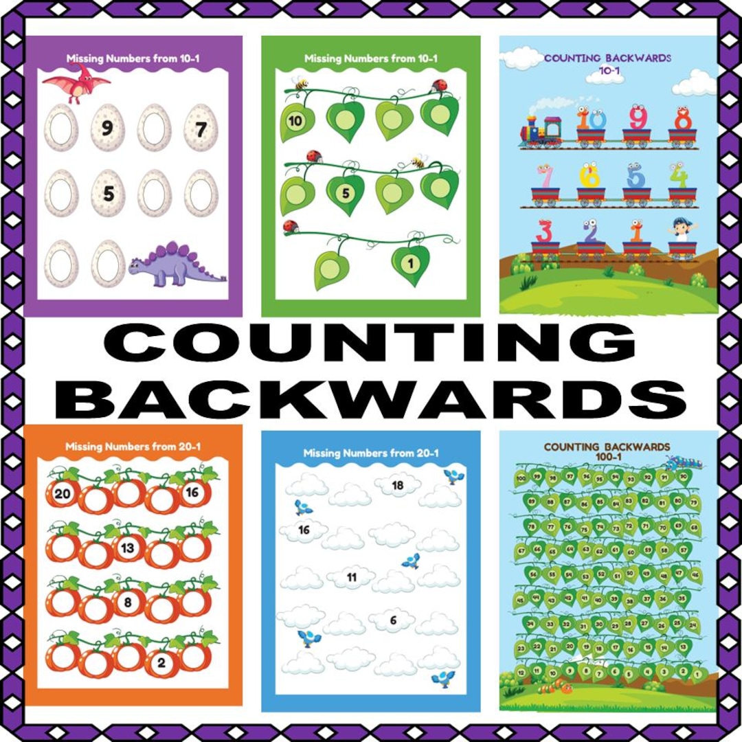 Counting Backwards Worksheets | Numbers 1–100 Printable | Kindergarten ...