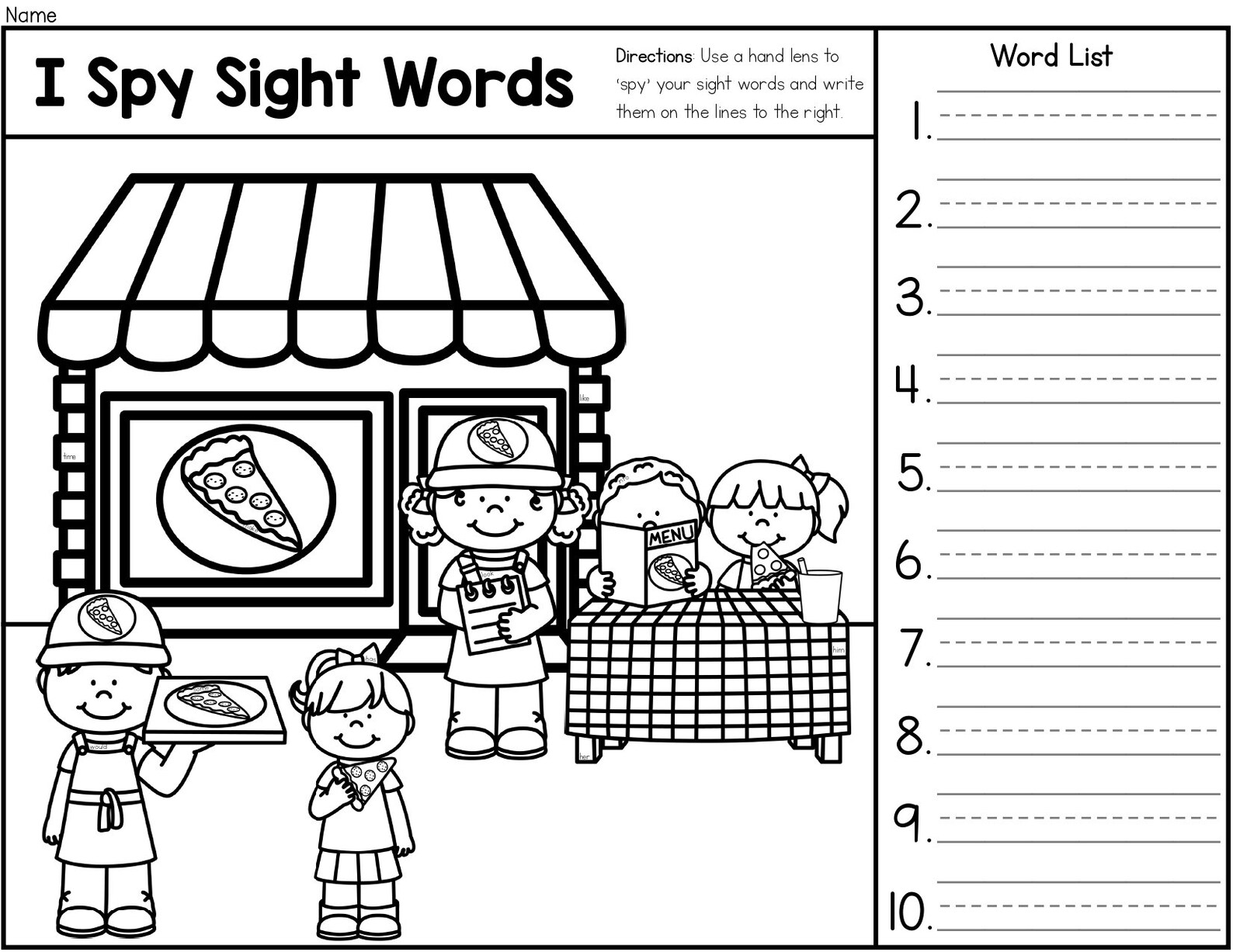 I Spy Hidden Sight Words 1-300 - Etsy
