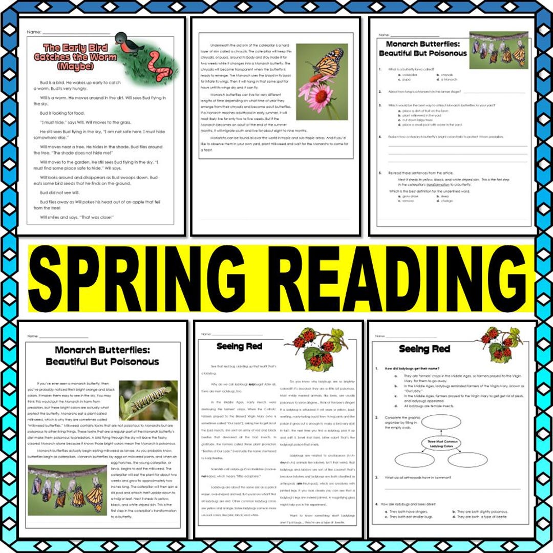 Spring Reading Comprehension Passages | Fiction and Non-fiction Stories ...