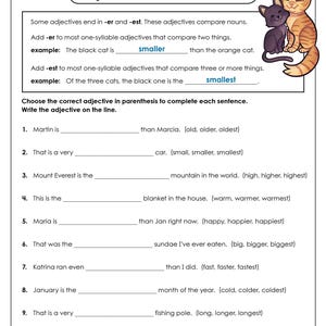 Adjectives Worksheets for Kids | Grammar & Writing Activities ...