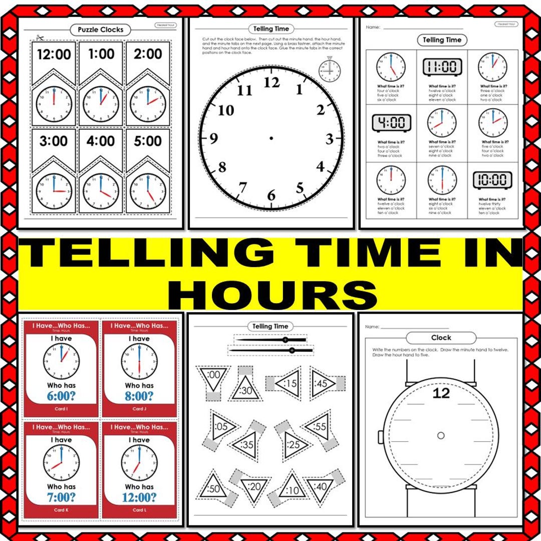 Telling the Time in Hours - Etsy
