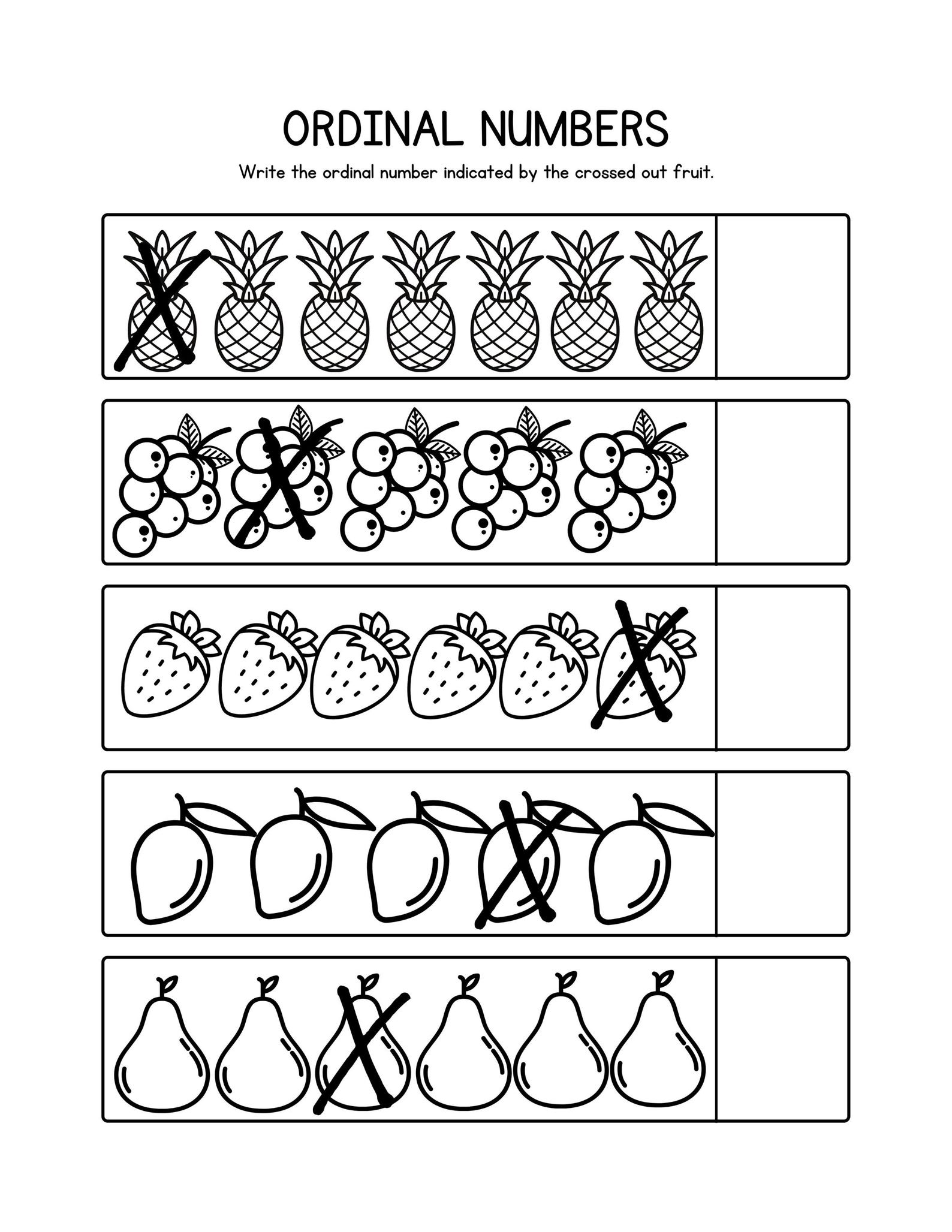 Ordinal Numbers Worksheets - Etsy
