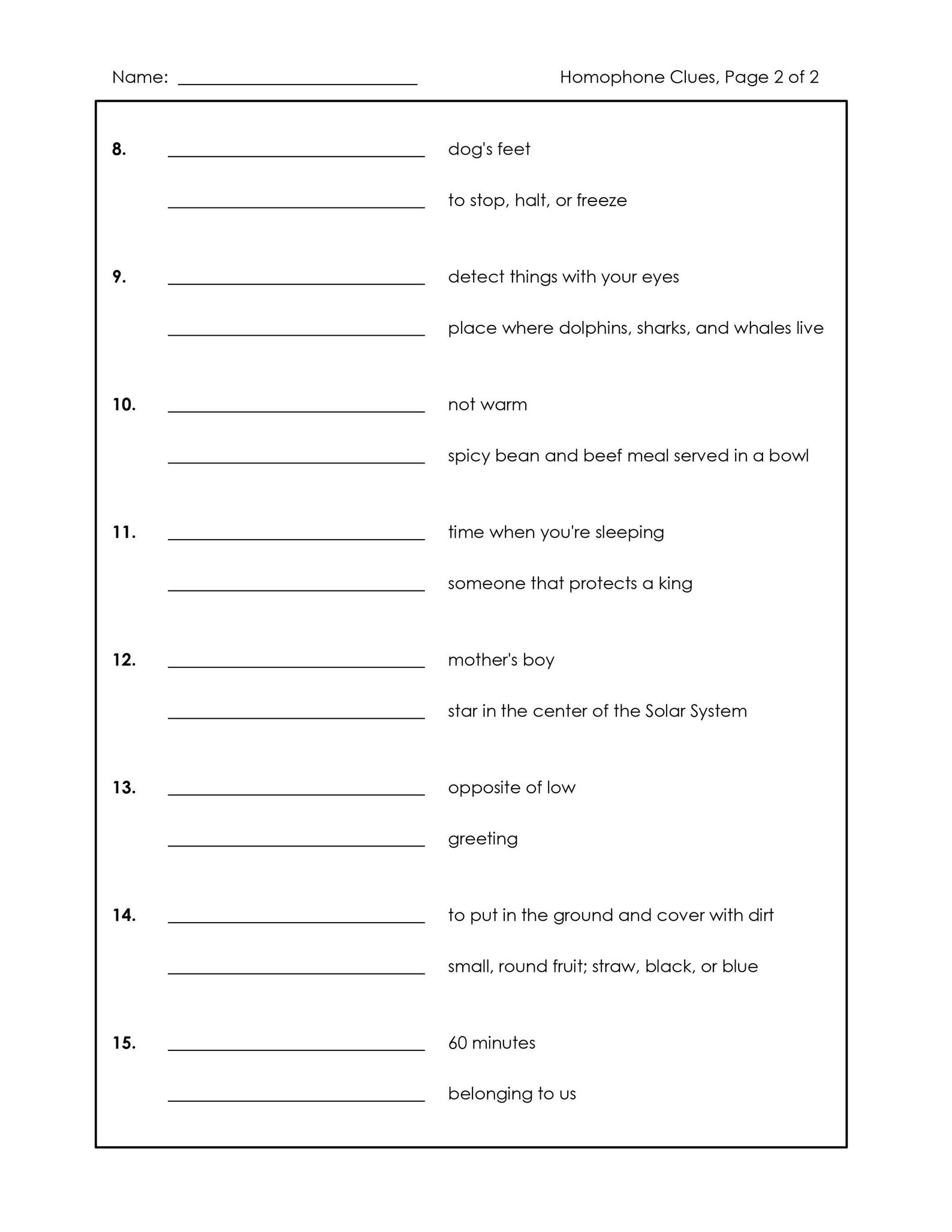 Printable Homophone Worksheets: Classroom Grammar (PDF) - Etsy