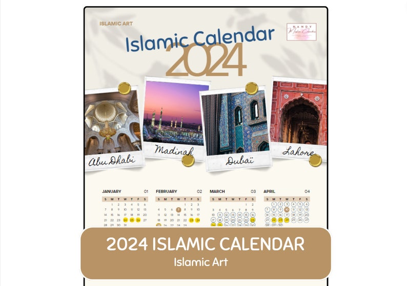2024 Islamic Art Yearly Wall Calendar 2024 Muslim Yearly Wall Calendar ...