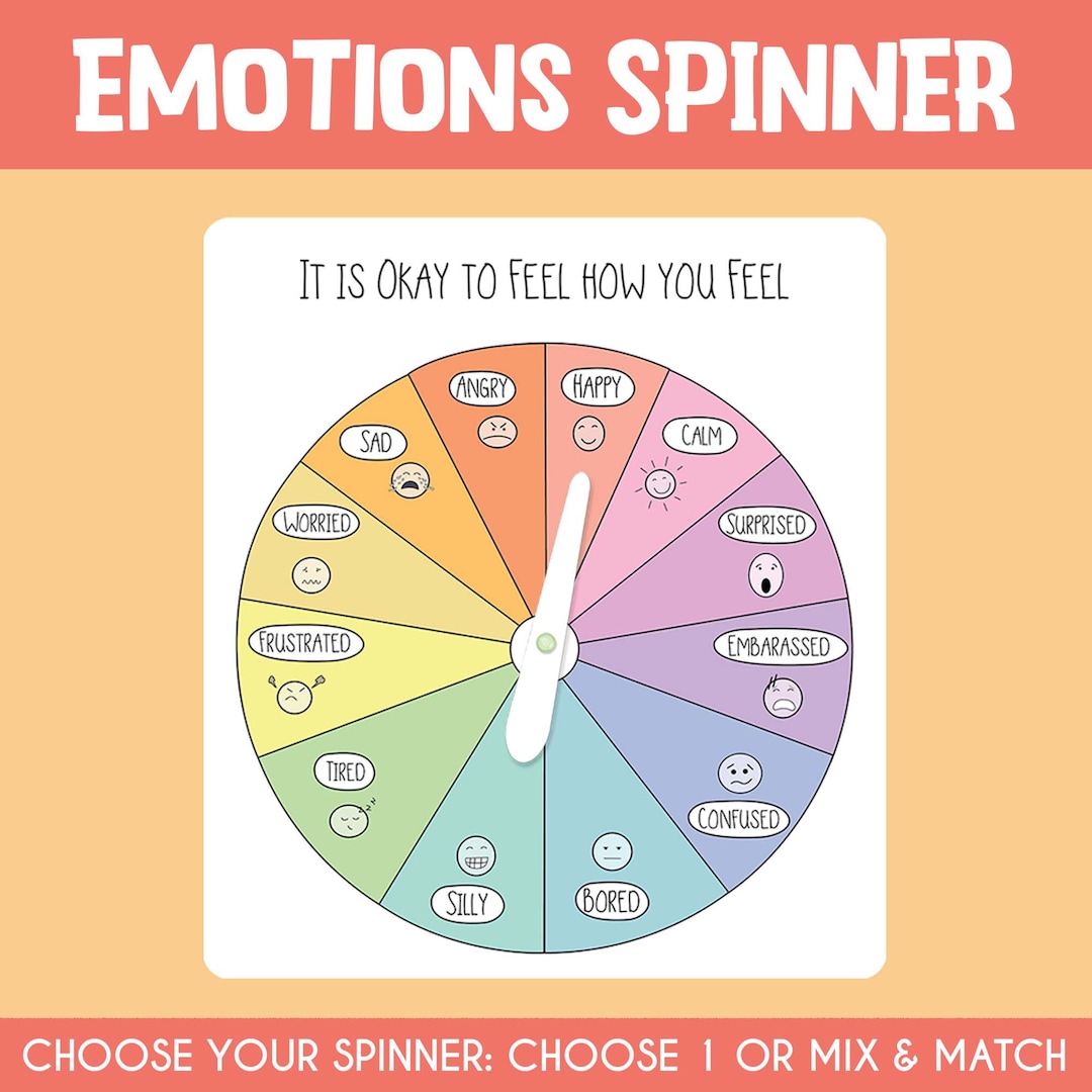 Feeling Spinner for Emotional Awareness Tool for Kindergarten Teacher ...