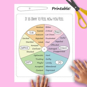 Homeschool Feeling Wheel for Grounding Feeling School Therapist Tool ...