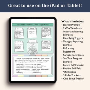 Reframe Negative Thought Worksheet Inner Critic Workbook Belief Mindset ...