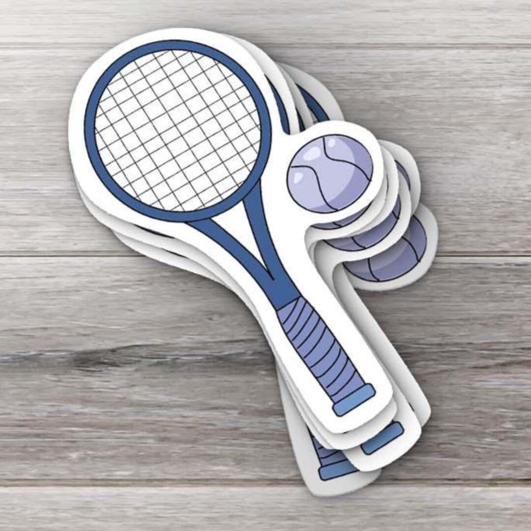 Blue Tennis Racket Sticker for Tennis Partner Gift Tennis Ball Sticker ...
