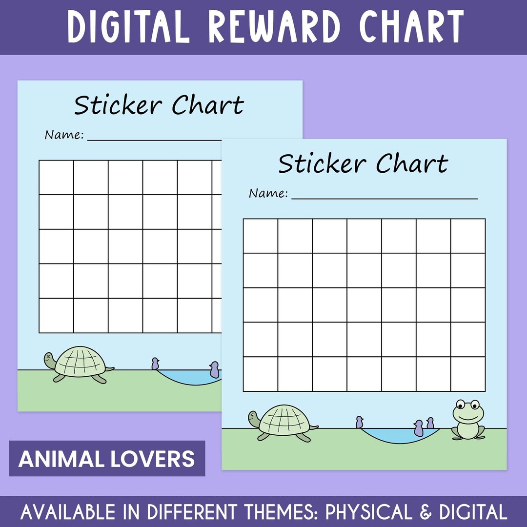 Turtle Reward Chart Printable Design Digital Download Behavior System ...