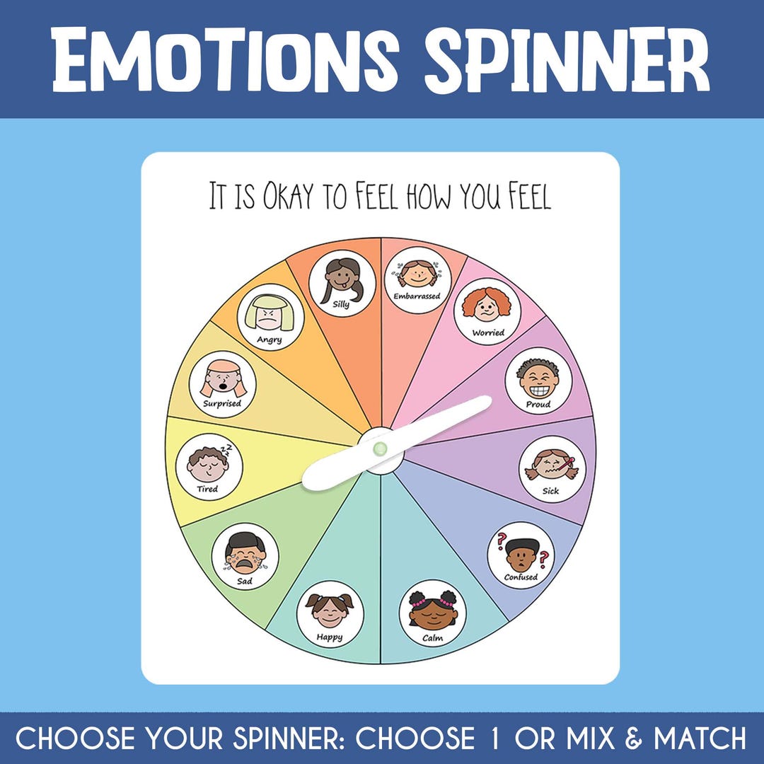 Feeling Wheel Spinner Handmade Feelings Chart for Kid Emotion Wheel ...