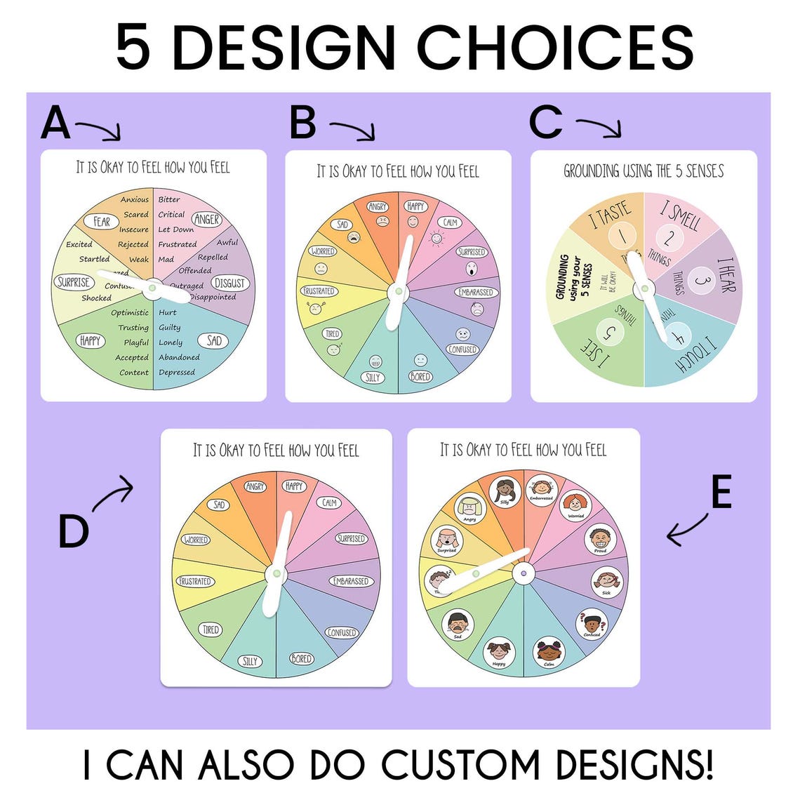 Feeling Wheel Spinner for Classroom Calm Center Idea for Montessori ...