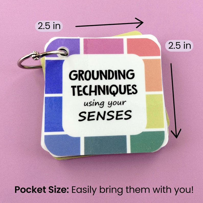 Grounding Technique Card Kid Grounding 5 Sense Book Tween Anxiety ...