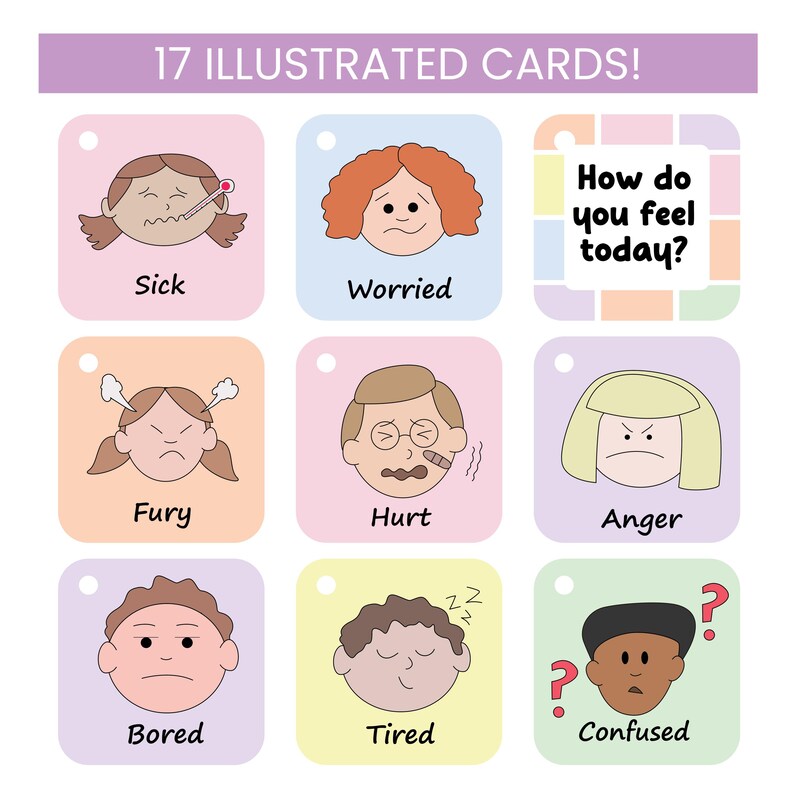 Emotional Support Card for Kindergarten Calm Down Corner Idea Feeling ...