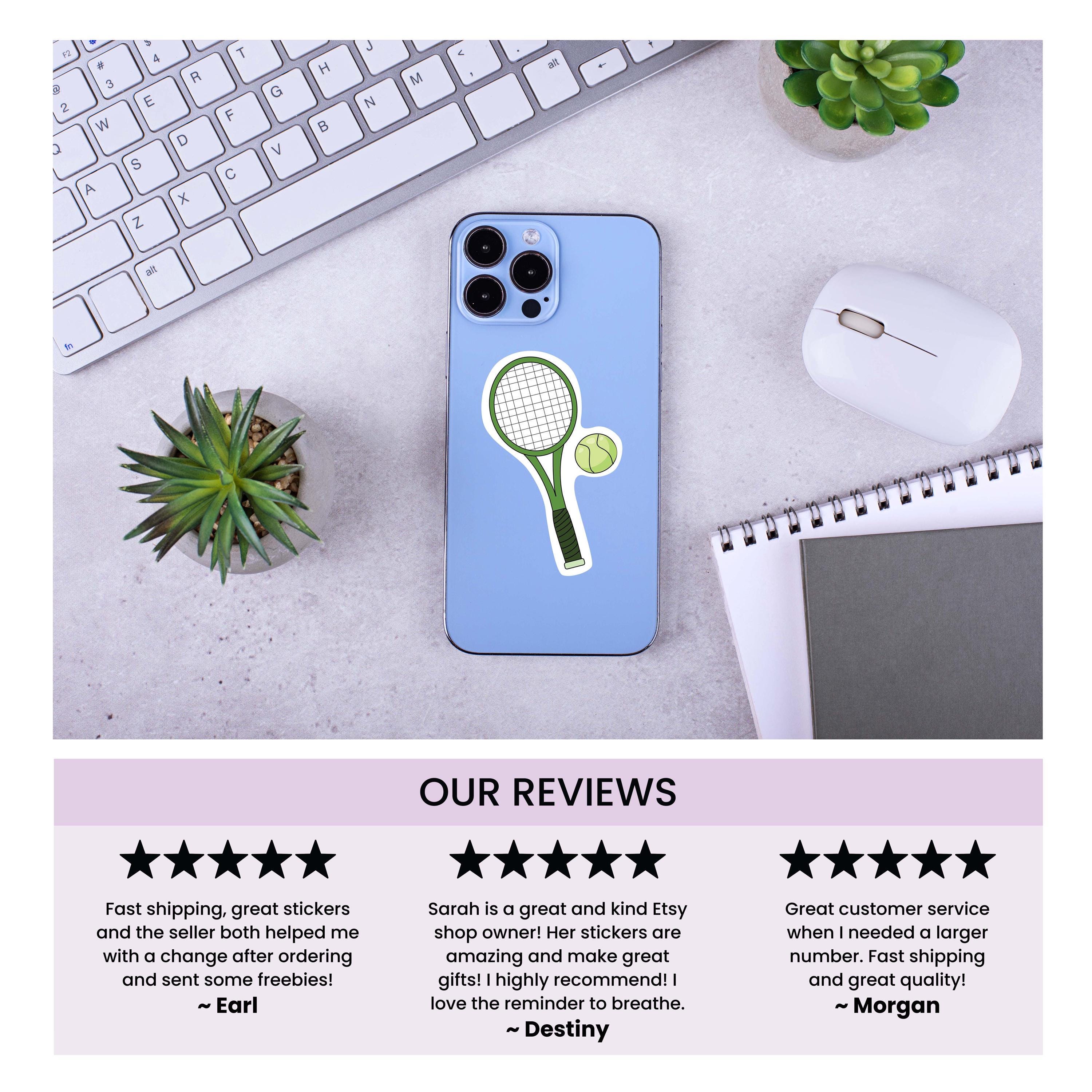 Tennis Racket Sticker Tennis Mom Gift Idea Match Day Tennis Accessory ...