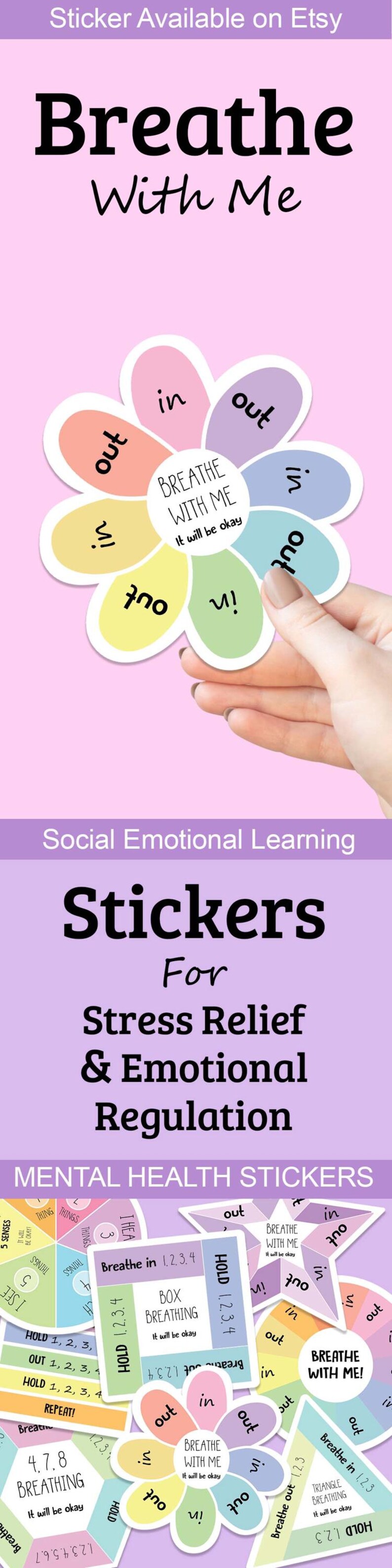 Flower Breathe Sticker for Kid Calming Sensory Sticker Mindfulness ...