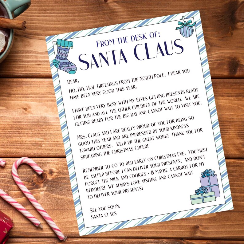 Personalize Letter From Santa Editable Canva Template Santa Letter ...