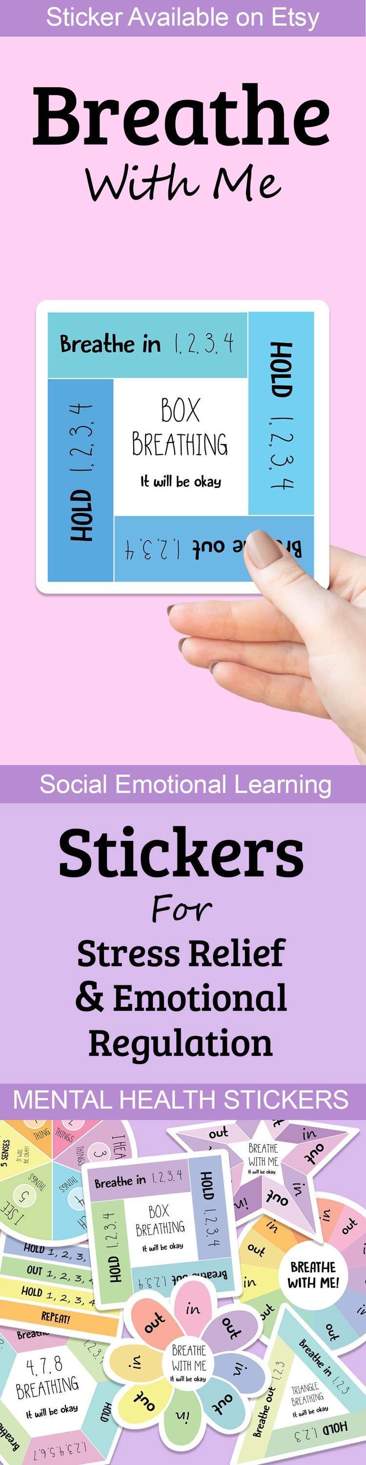 Box Breathing Sticker Anxiety Calming Tool Autism Sensory Aid Adhd ...