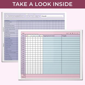 Depression Daily Mood Tracker for BPD Mood Log for Anxiety Symptom ...
