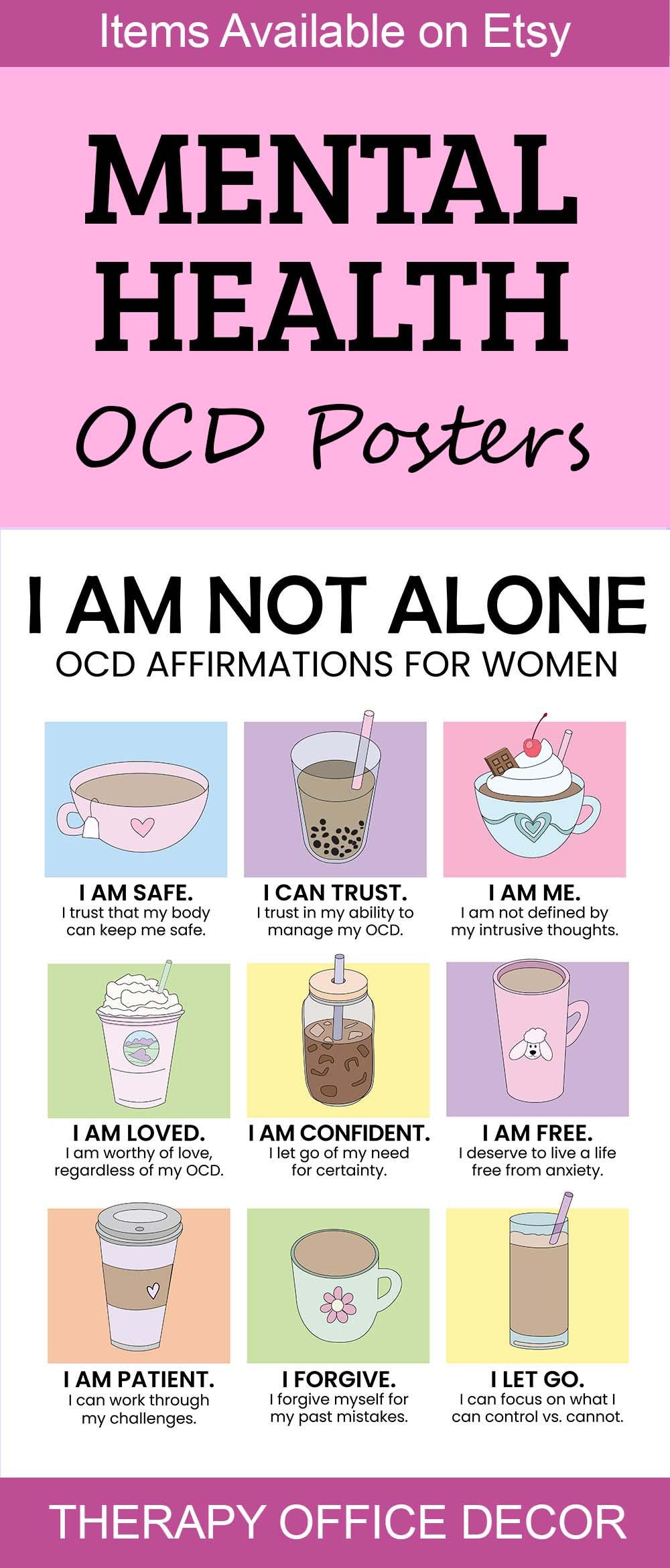 OCD Poster Bundle for OCD Printable Affirmation Positive Gift for Her ...