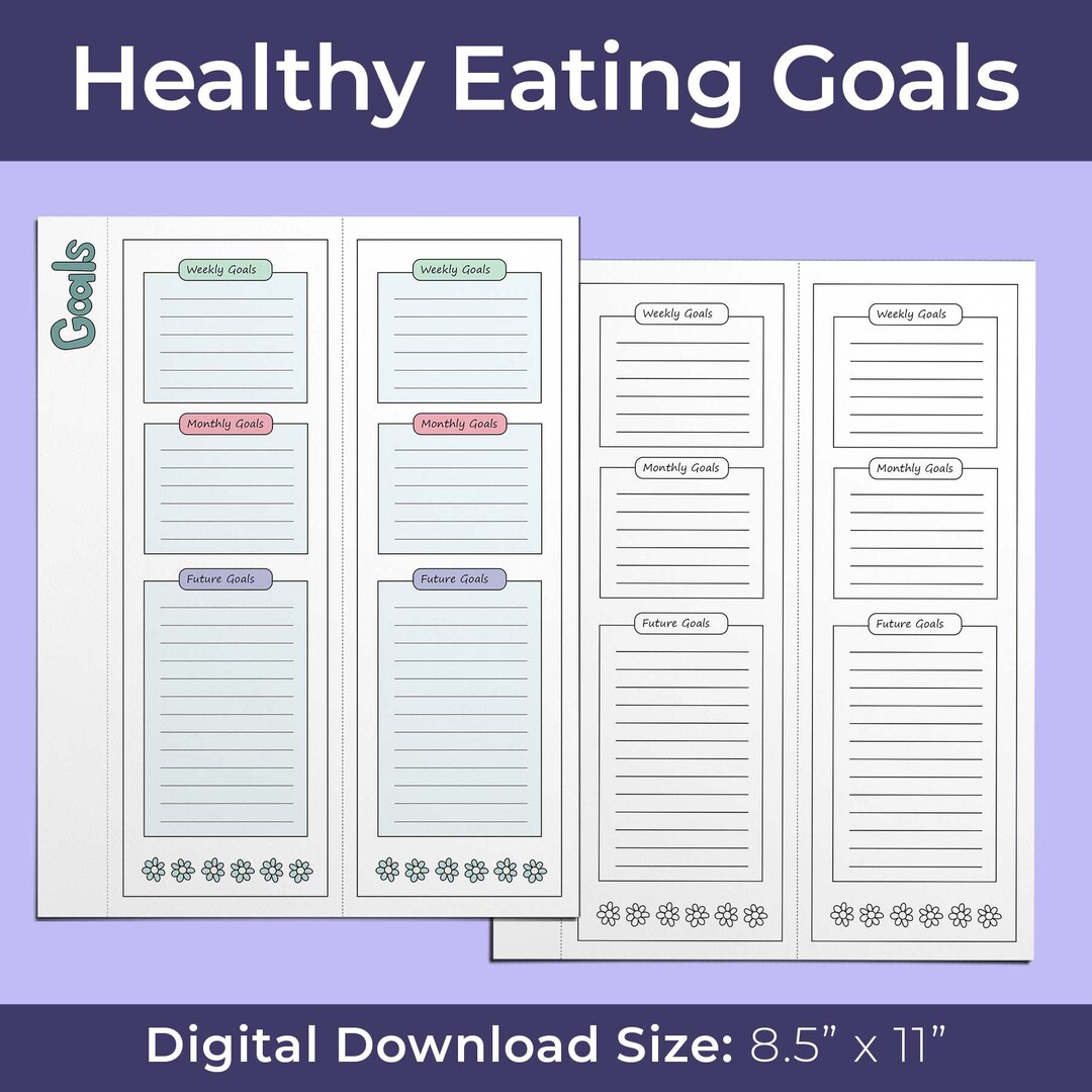 Healthy Eating Goal Printable for Mom Goal List for Healthy Eating ...