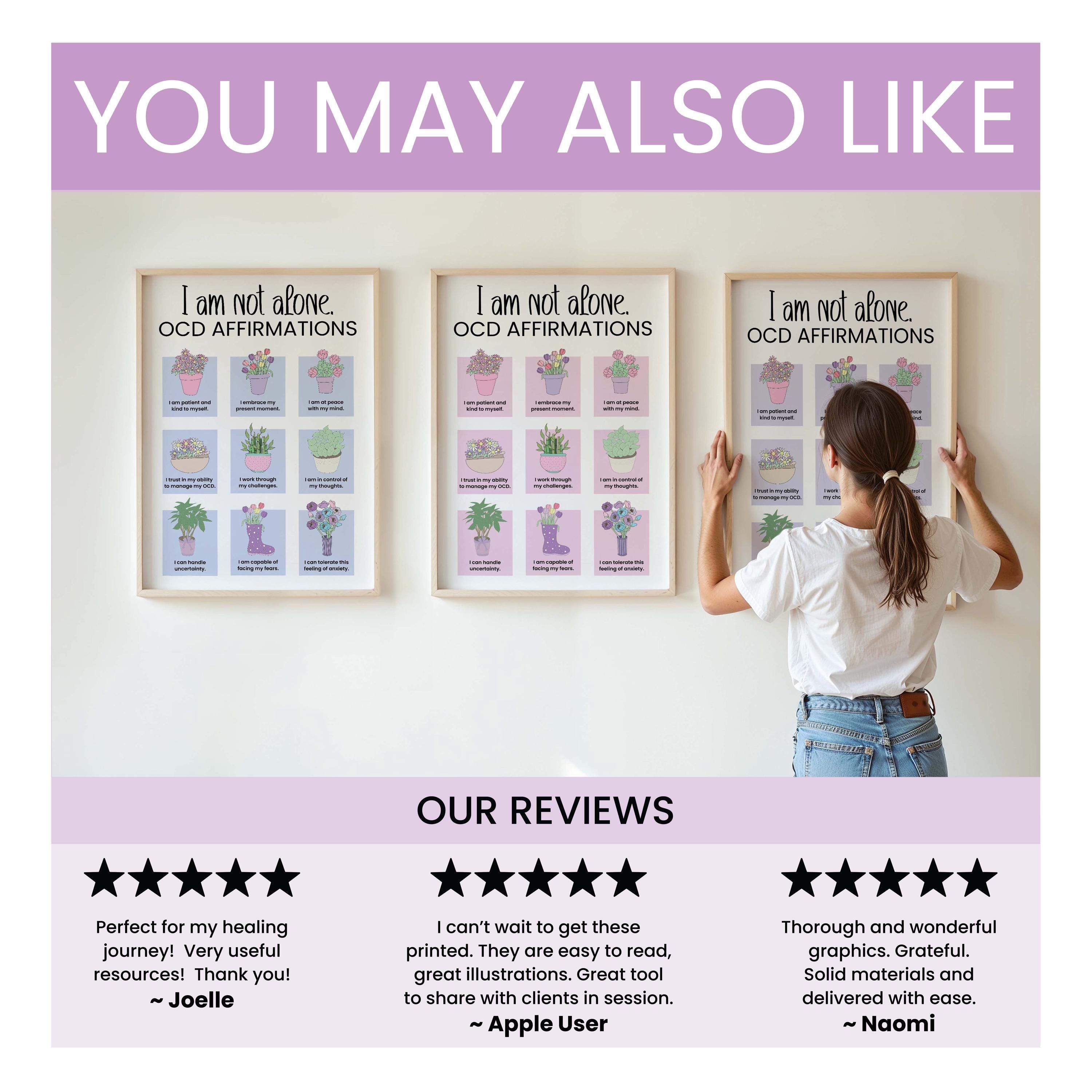 OCD Poster Bundle for OCD Printable Affirmation Positive Gift for Her ...