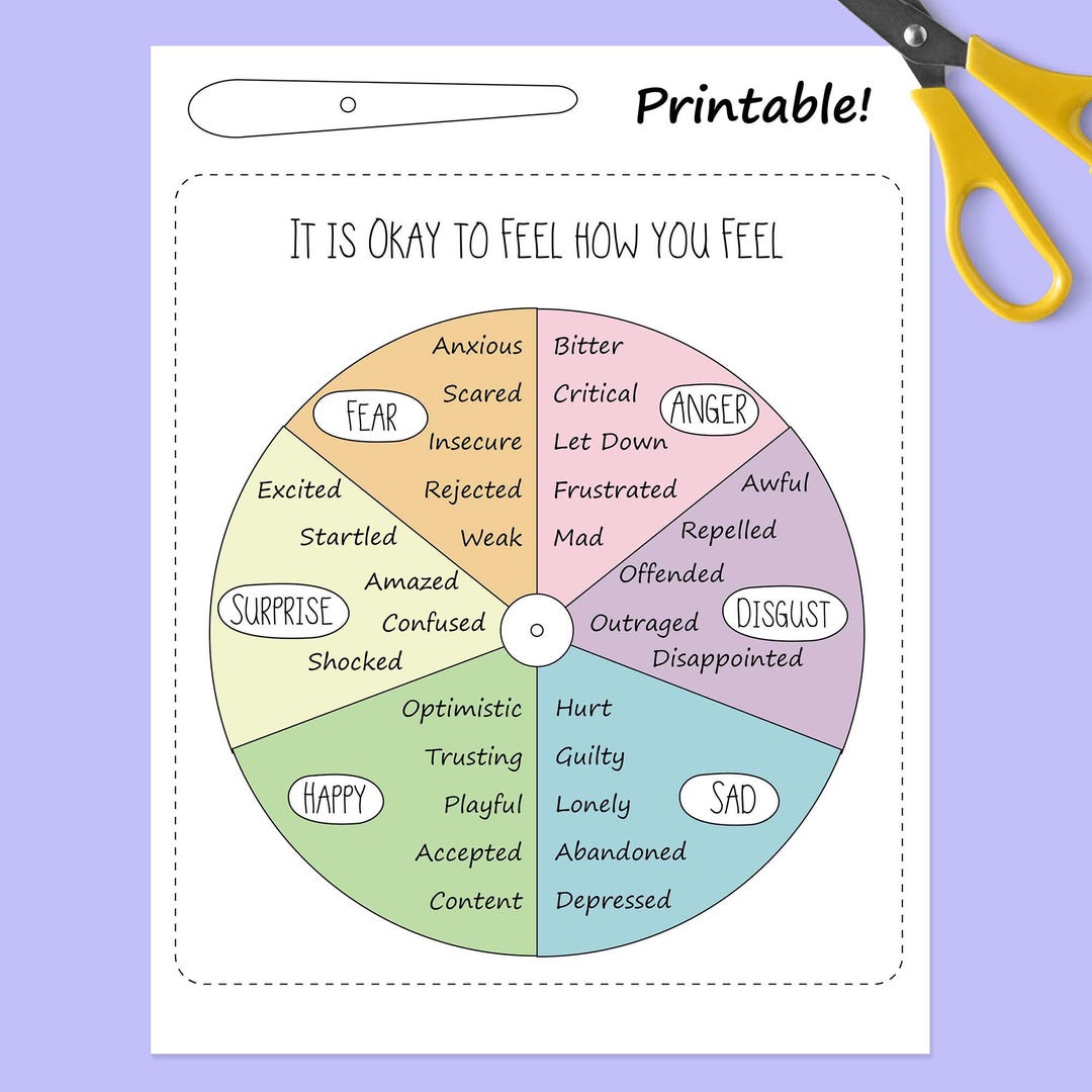 Emotion Wheel Game for Kid Feeling Wheel for Home School Mom Feeling ...