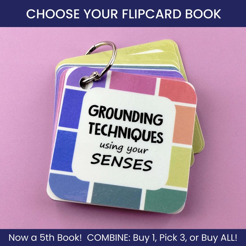 Grounding Technique Card Kid Grounding 5 Sense Book Tween Anxiety ...
