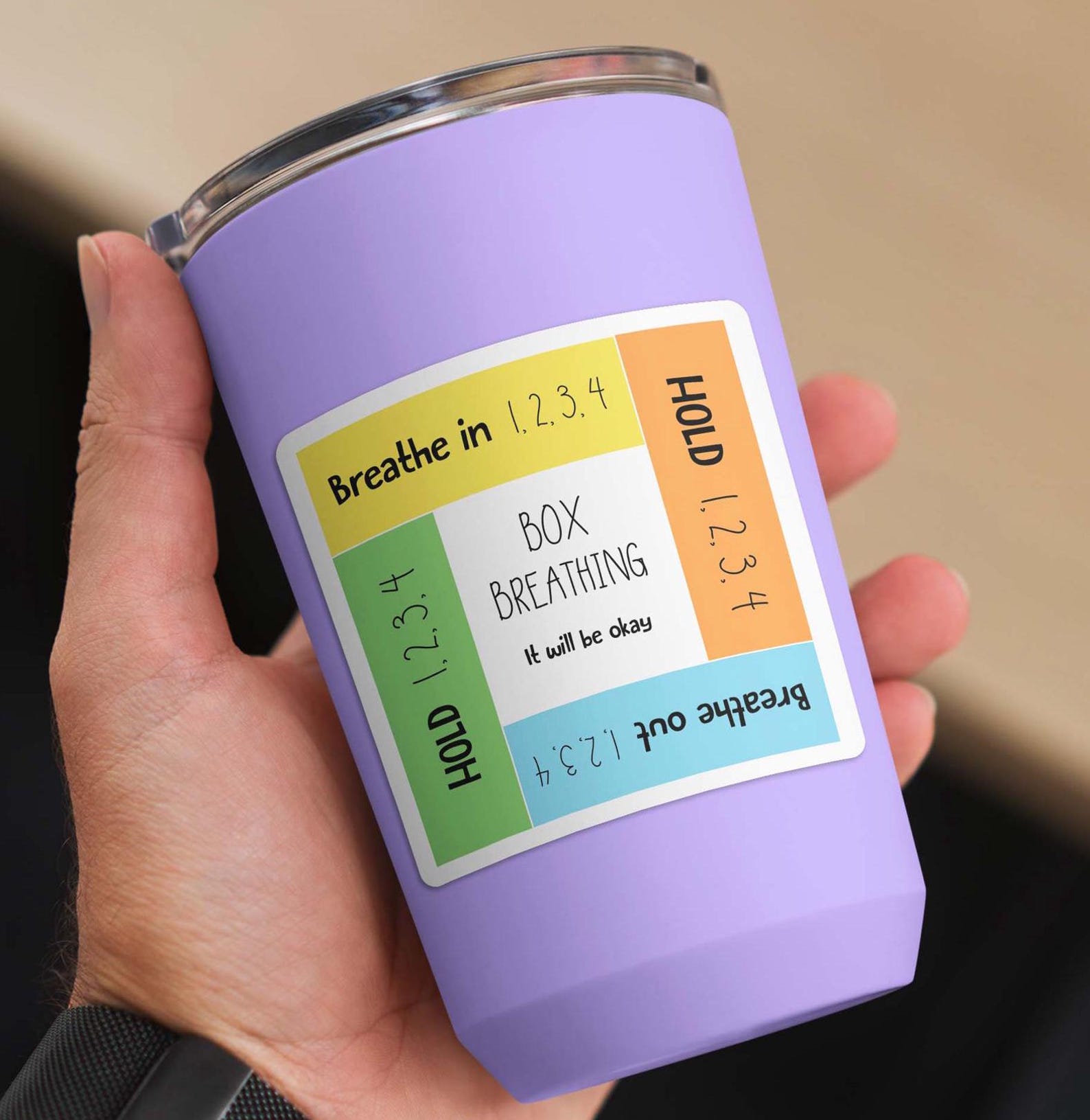 Therapist Tool Box Breathing Decal for Anxiety Support Grounding Tool ...