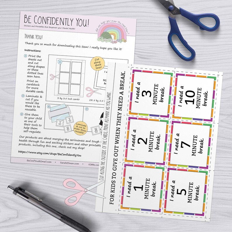 Need a Break Visual Support Printable Kid Flashcard Autism AAC Card ...