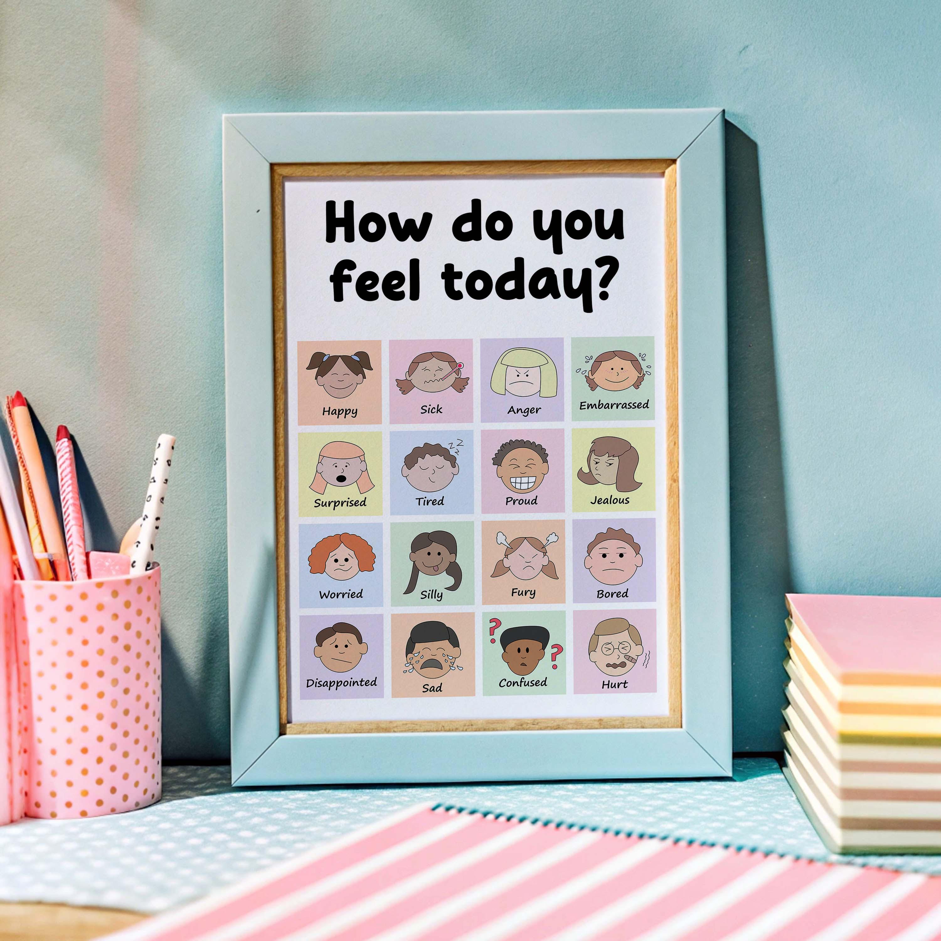 Feeling Poster 3rd Grade Classroom Emotion Chart for 2nd Grade Social ...