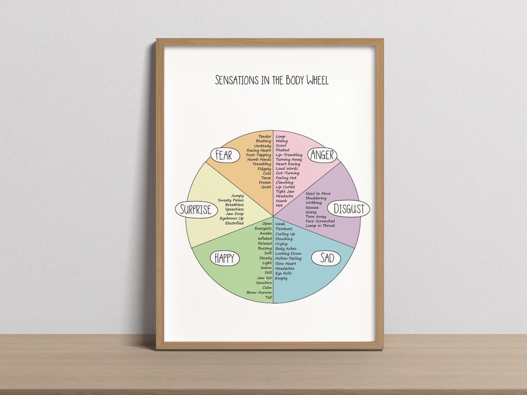 Sensation Wheel Worksheet Emotion Wheel Poster for Kid Mental Health ...