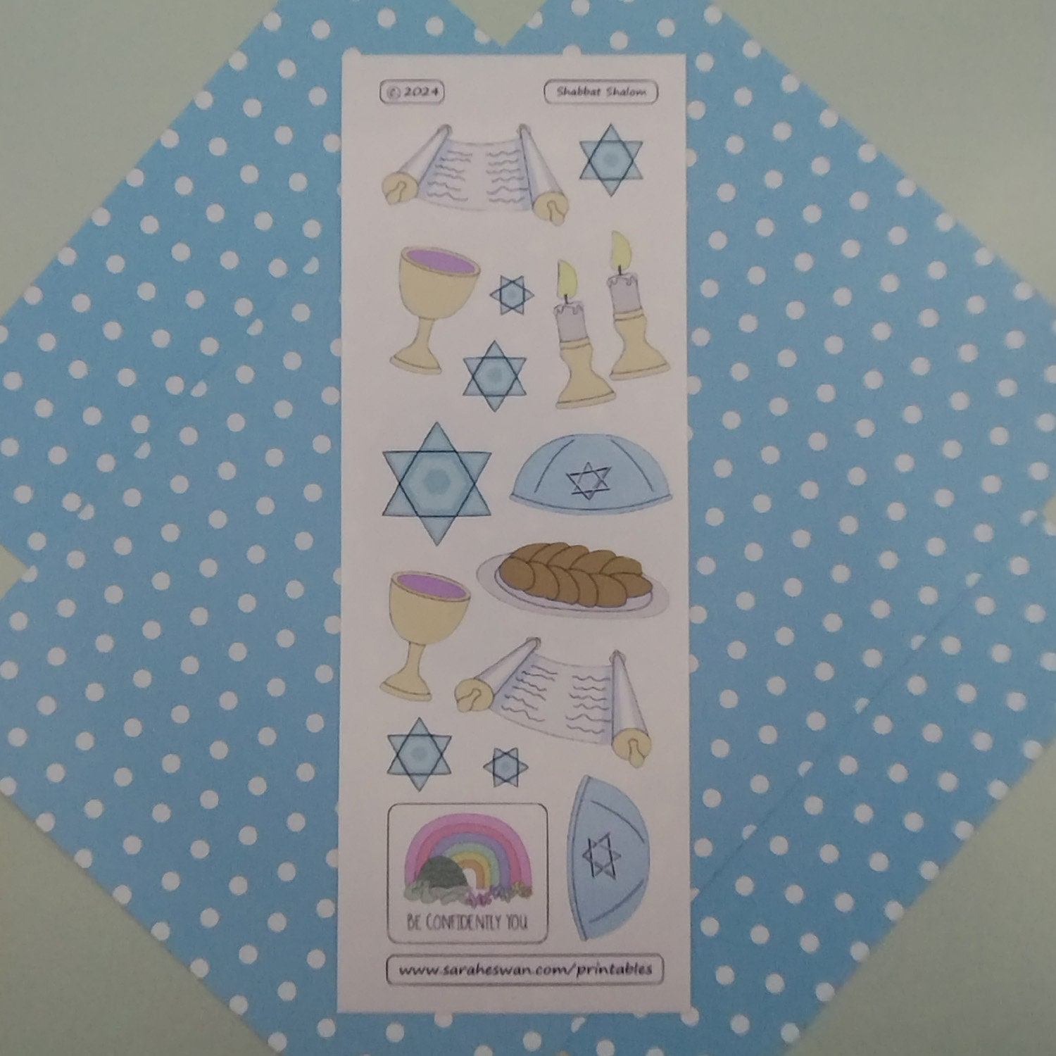 Shabbat Shalom Stickers, Jewish-themed Stickers - Etsy