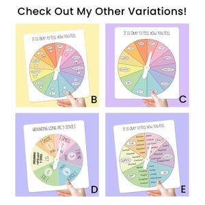 Feeling Wheel Spinner Handmade Feelings Chart for Kid Emotion Wheel ...