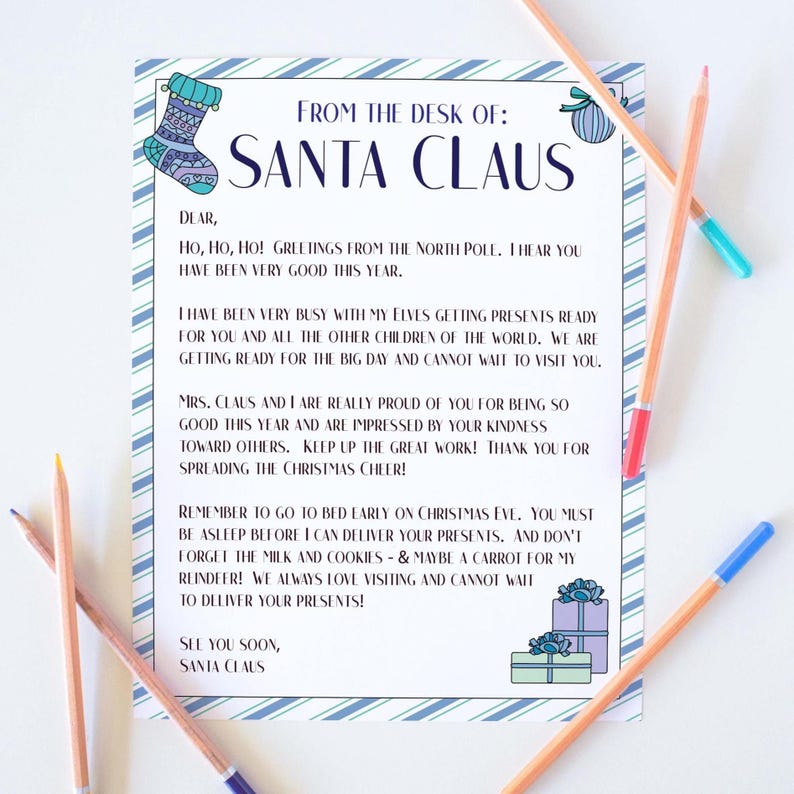Personalize Letter From Santa Editable Canva Template Santa Letter ...