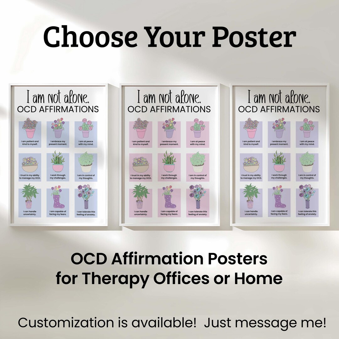OCD Poster for Women Affirmation Poster Decor for Therapist Wall Art ...