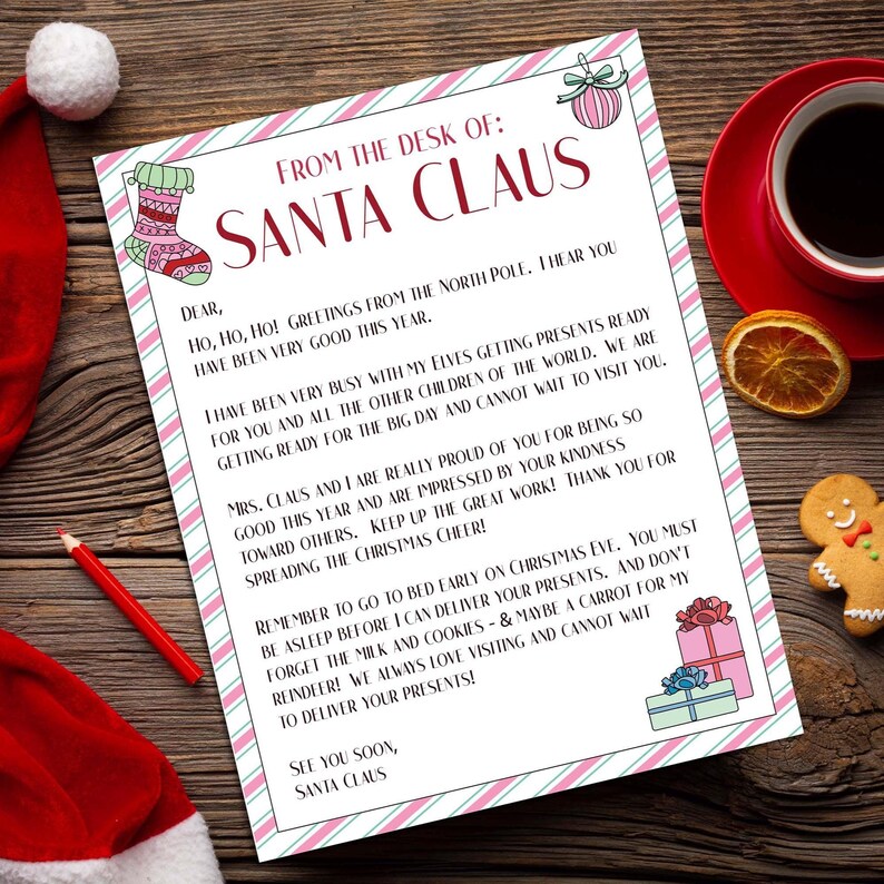 Personalize Letter From Santa Editable Canva Template Santa Letter ...