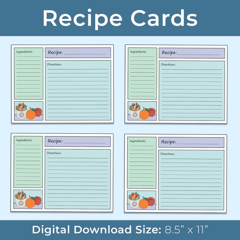 Mom Kitchen Recipe Card for Kid Baking Recipe Card Women Gift Home Chef ...