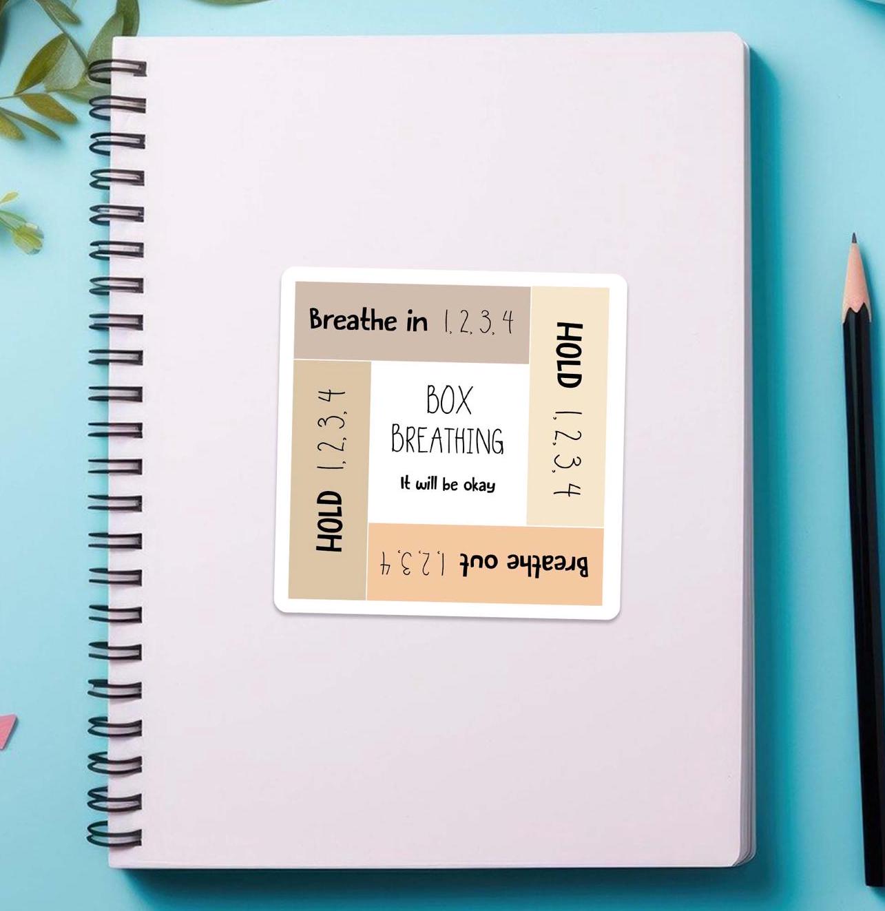 Box Breathing Decal for Self-care Gift Box Sticker for Stress Relief ...