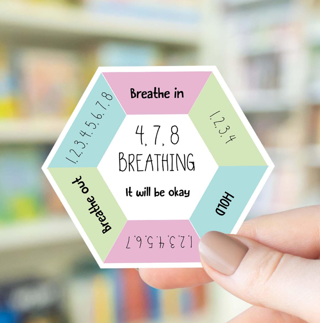 4 7 8 Breathing Sticker for Therapy Breathing Practice Sticker for ...