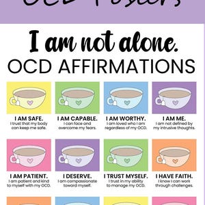 Ocd Therapy Poster Mental Health Affirmation Art Office Decor Support ...