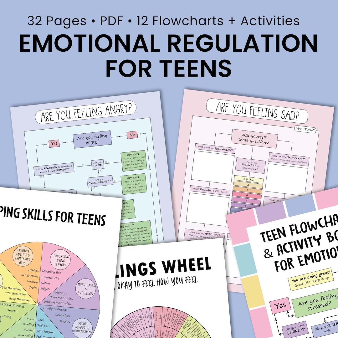 Teen Flowchart Emotion Activity Pack Emotional Regulation Book Mental ...