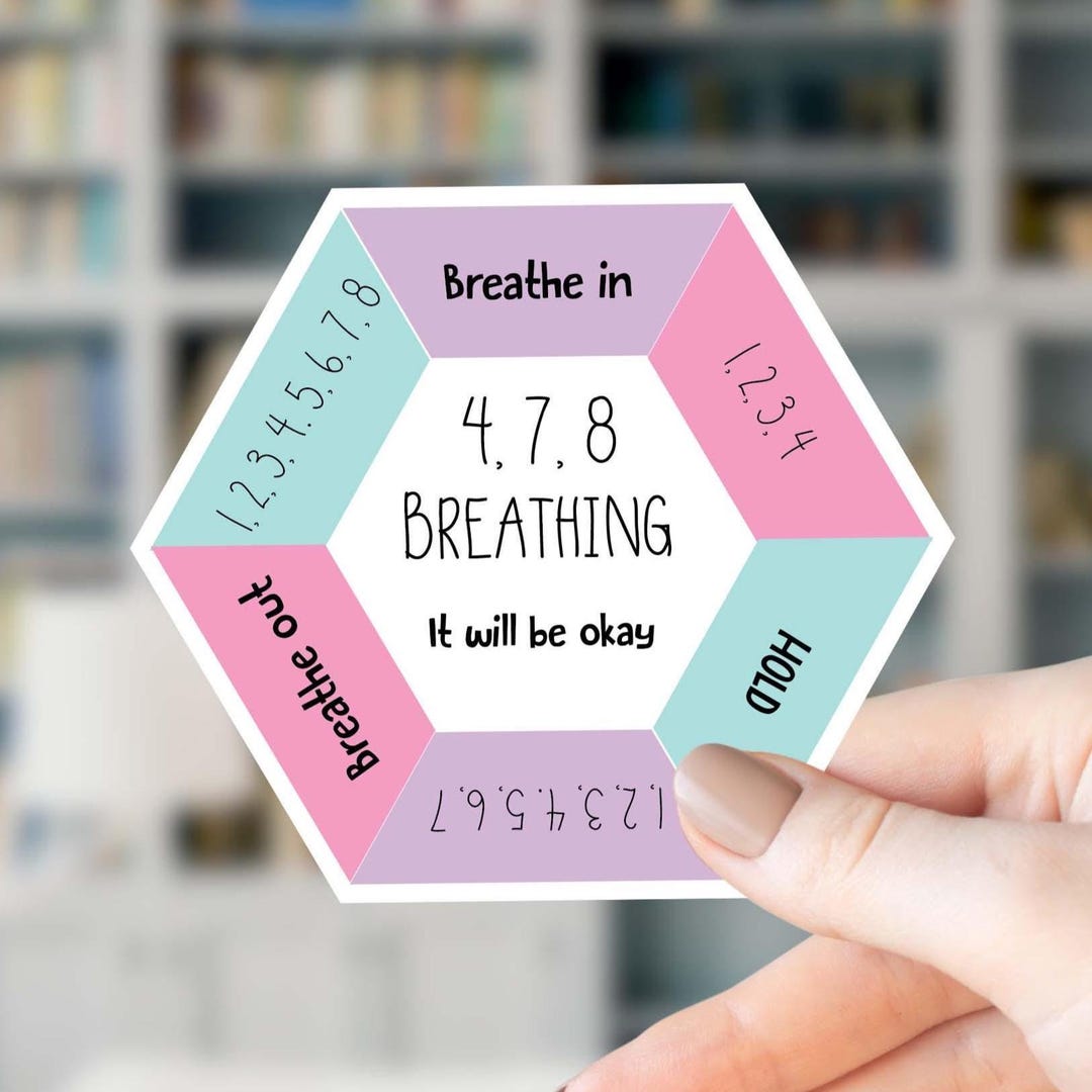 Therapist Tool 4 7 8 Breathing Technique Sticker Therapy Client With ...