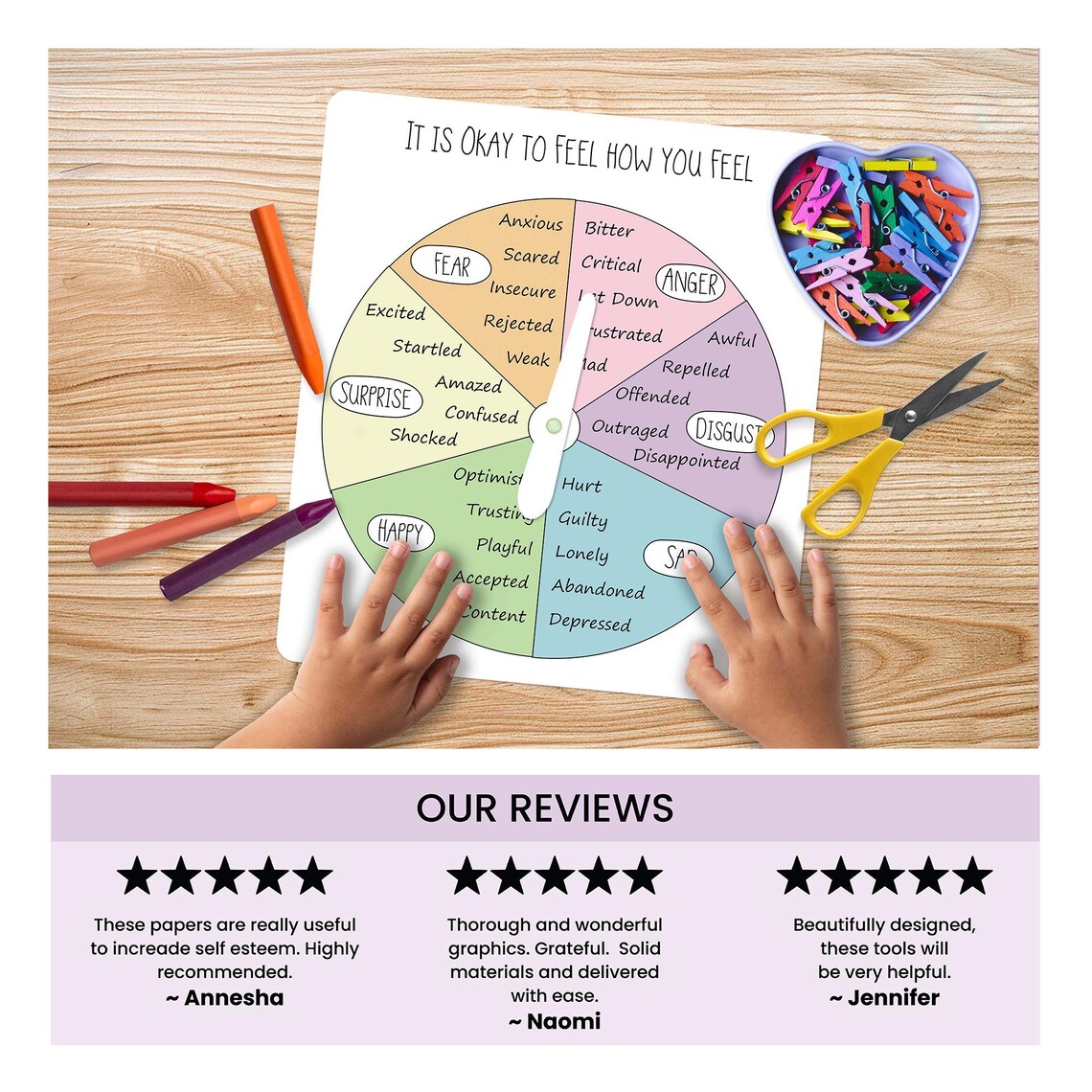 Therapy Emotion Wheel for Kid Feeling Wheel Therapy Game for Child ...